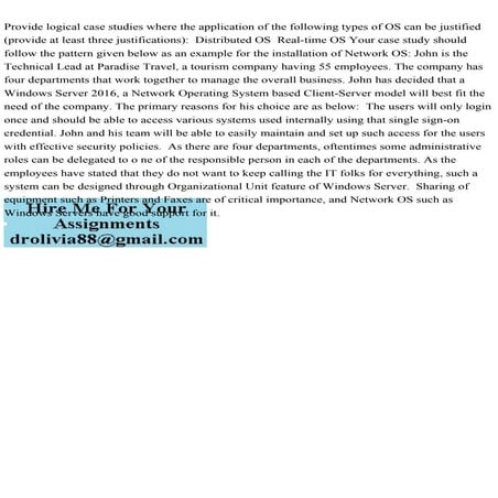 Provide logical case studies where the application of the following .pdf