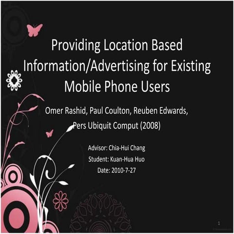 Providing location based information advertising for existing | PPTX