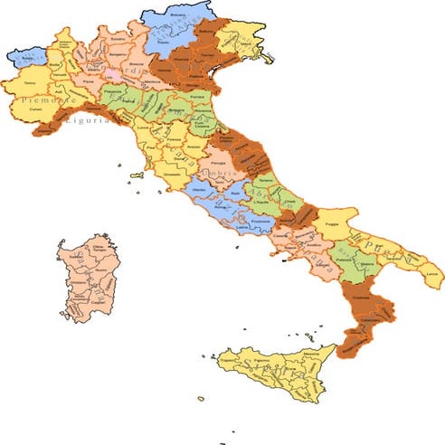 La mappa delle province italiane dopo il riordino | PDF