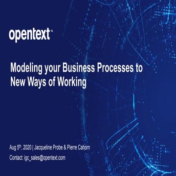 OpenText Live: Modeling your business processes to new ways of working ...