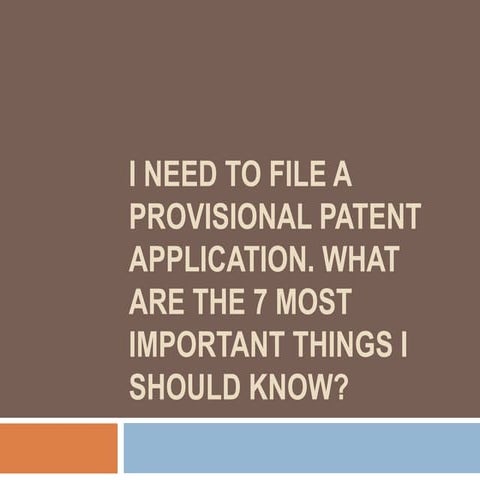 Provisional patent application | PPT