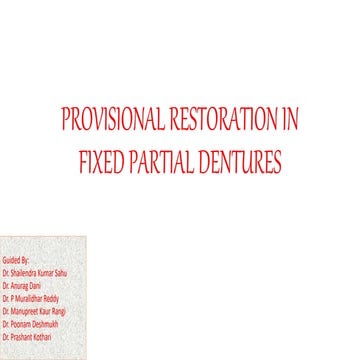 provisional restoration fixed partial denture | PPTX