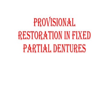 Temporization in fixed prosthodontics | PPTX