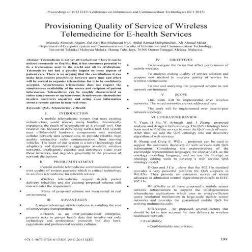 Provisioning Quality of Service of Wireless Telemedicine for E-health Services | PDF | Internet ...