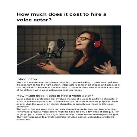 Pro Voice Actor | PDF
