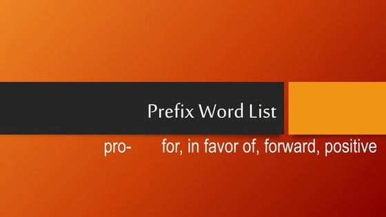 Root word, Prefix and Suffix. | PPTX