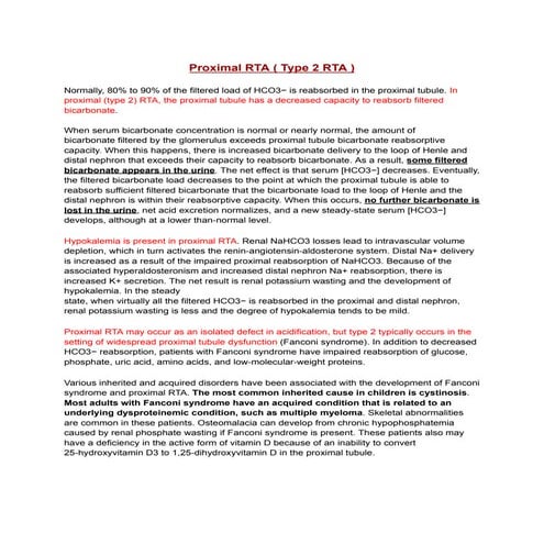 Proximal RTA ( Type 2 RTA ) - Important points.pdf | Blood Disorders ...