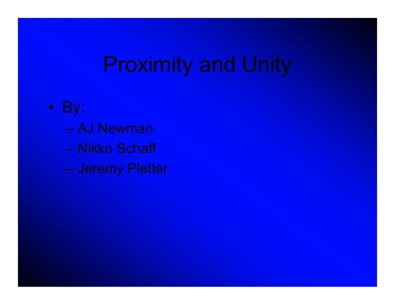 Proximity Unity