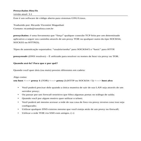 Proxychains HowTo | PDF