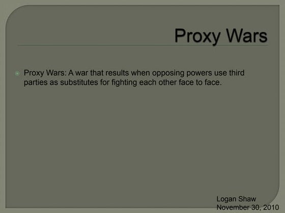 Wars by proxy | PPTX