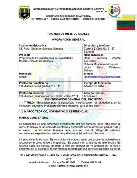 Proyecto De Educacion Sexual