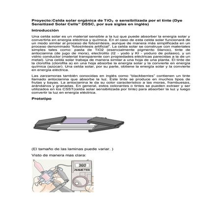 Celda Solar De Gratzel | PPTX
