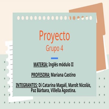 Proyecto de ingles entrega 2023kskskkksks | PPTX