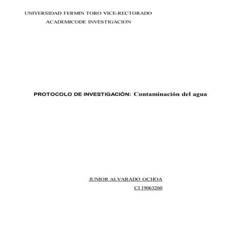 Proyecto ambiental Contaminacion del Agua | PDF