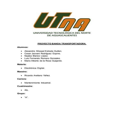 Proyecto banda transportadora | DOCX