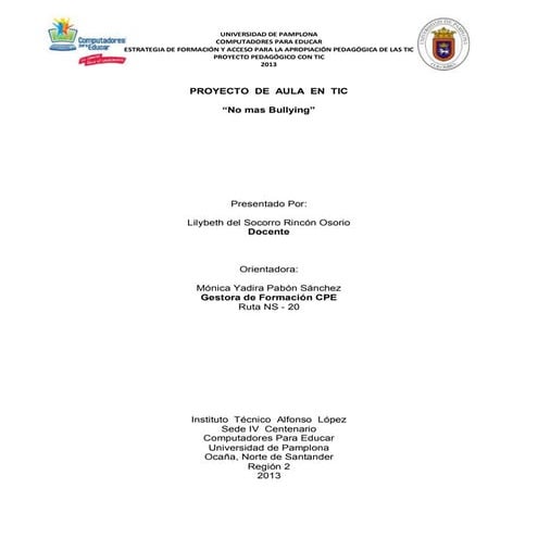 Proyecto bullying | PDF