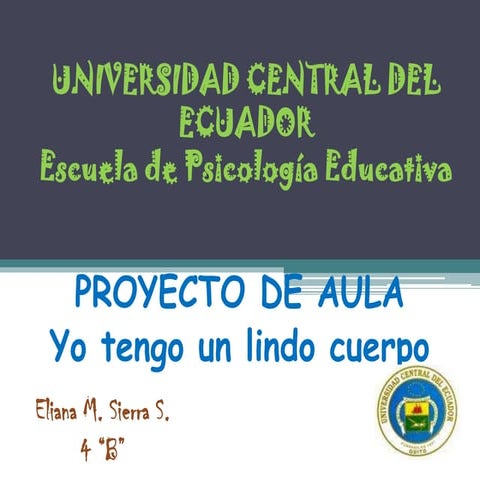 Proyecto de aula - yo tengo un lindo cuerpo | PPSX