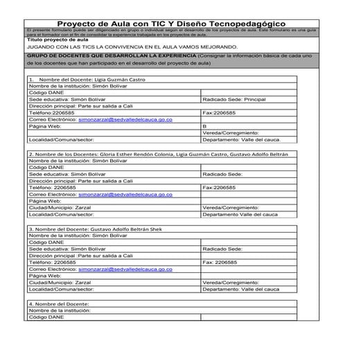 PROYECTO DE AULA TIC - MI AULA LIMPIA | PDF