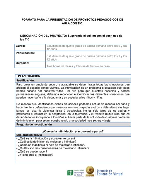 Proyecto sobre bullying | PDF