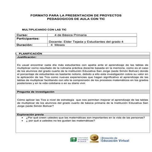 Plantilla proyecto de_aula | PPT