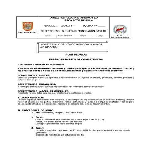 Proyecto del Reloj Analogico | DOCX