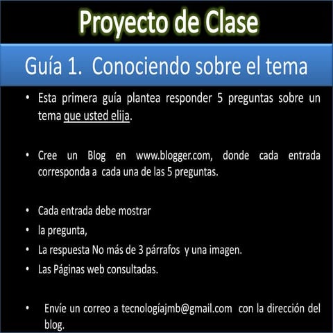 Proyecto de clase grado 6 - guía 1 | PPTX