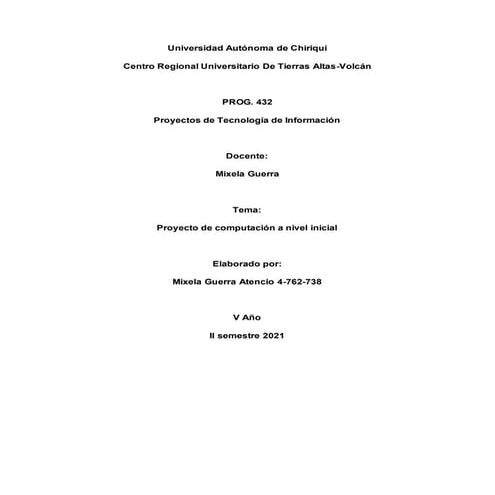 Proyecto de computo | DOCX | Computing | Technology & Computing