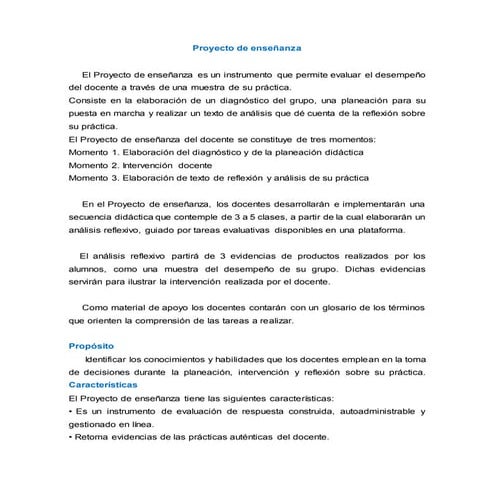 Proyecto de enseñanza | DOCX