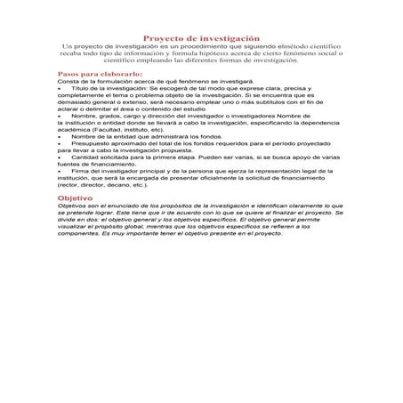 Que es un proyecto de investigación | DOCX
