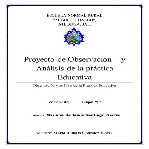 Proyecto de observacion y analisis | DOCX