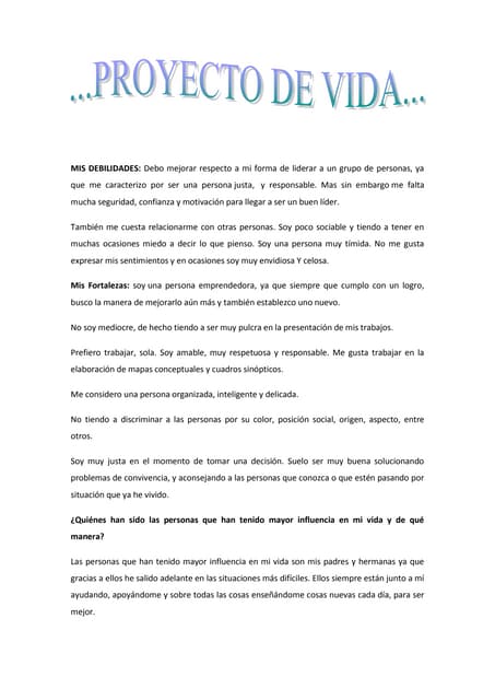 Proyecto De Vida Leris Metas A Corto Mediano Y Largo Plazo Tus Metas