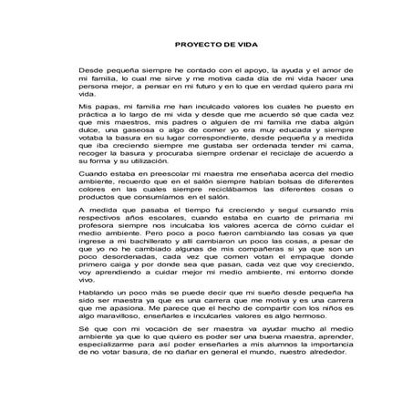 Ejemplo De Proyecto De Vida A Corto Plazo Compartir Ejemplos Metas Y