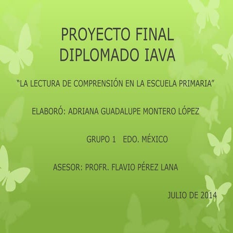 Proyecto final "La Lectura de Comprensión en Educ. Primaria" | PPTX
