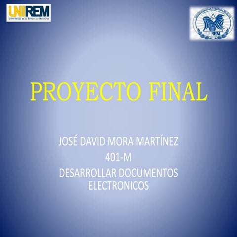 Proyecto final | PPTX | Technology & Computing