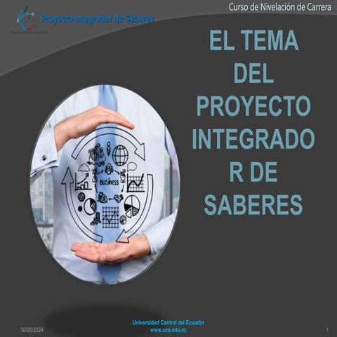 PROYECTO INTEGRADOR DE SABERES_ EL TEMA (1).pptx | Undergraduate Education | College Education
