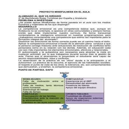 Proyecto mindfulness en el aula | PDF