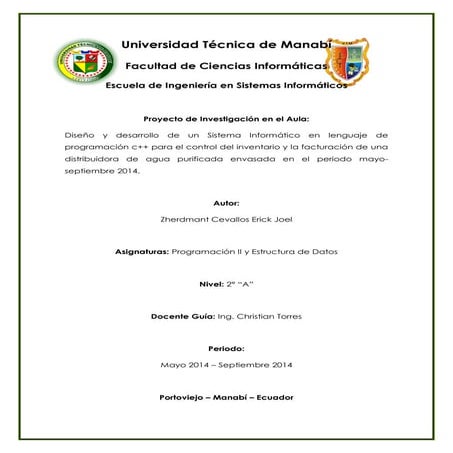 Proyecto para programacion y estructura | PDF