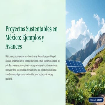 🌱 Proyectos Sustentables en México: Ejemplos y Avances | PDF