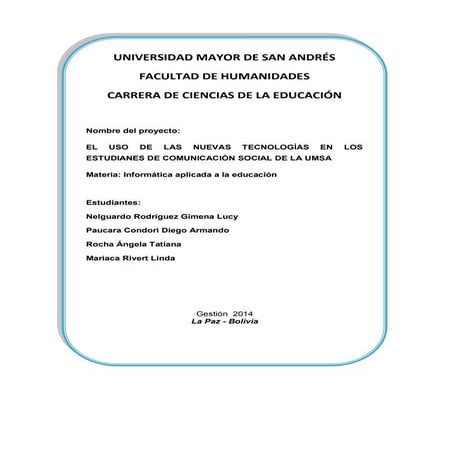 Proyecto UMSA-INFORMATICA | PDF
