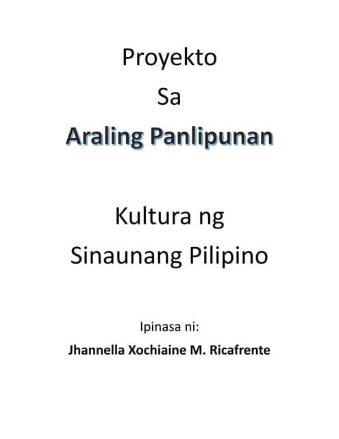 Araling Panlipunan 5; Mga Kabuhayan ng Sinaunang Pilipino | PPTX
