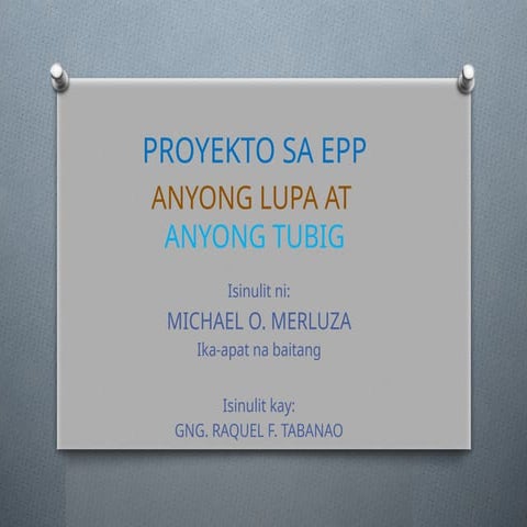 PROYEKTO SA EPP - MICHAEL O. MERLUZA.pptx