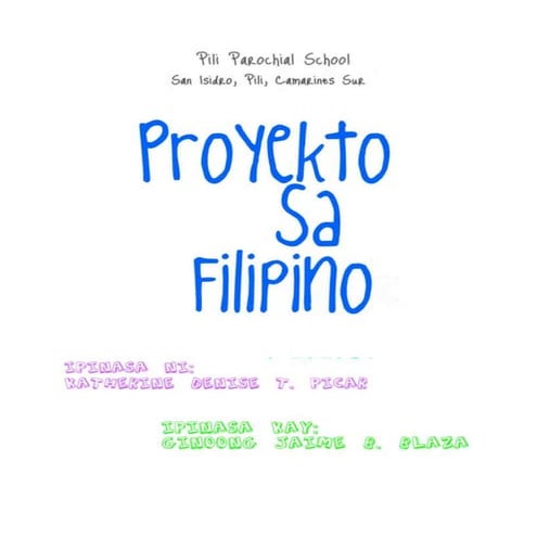 Proyekto sa filipino | DOCX