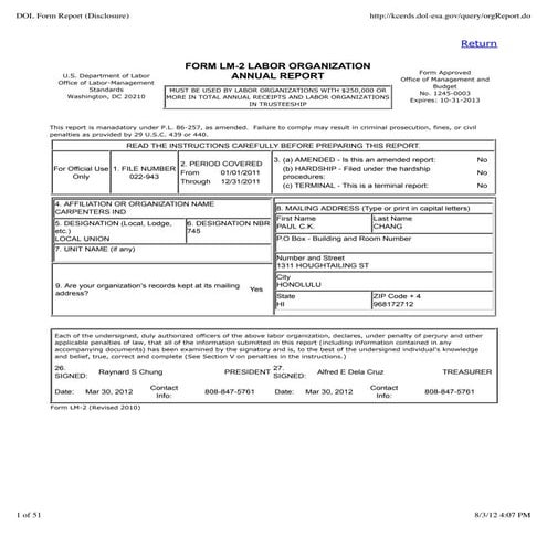 Prp dol form report (disclosure) | PDF