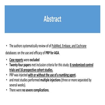 PRP for the treatment of AGA - systematic review (1).pptx