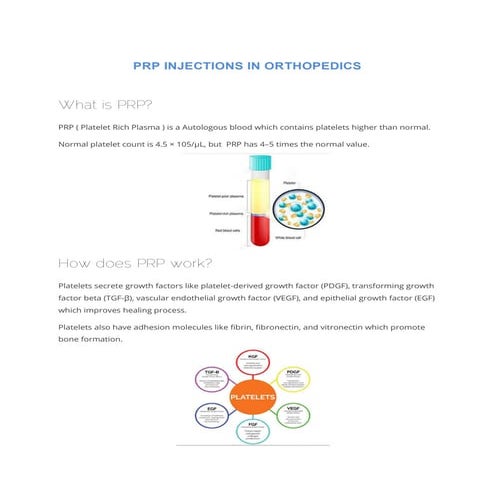 Prp injections in orthopedics | PDF | Blood Disorders | Diseases and ...
