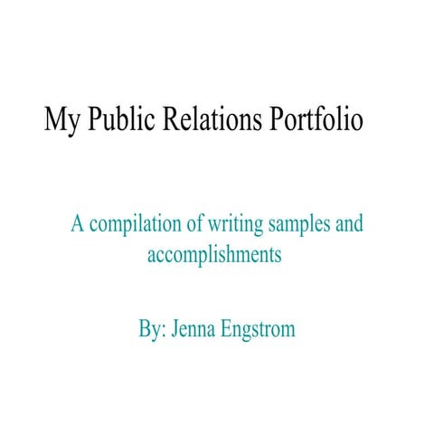 PR Portfolio | PPT