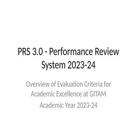 PRS_3_0_Presentation.pptx performance review system | PPT