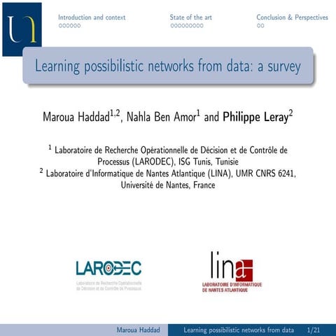 Learning Possibilistic Networks From Data A Survey Ppt 1362