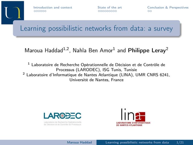 Learning Possibilistic Networks From Data A Survey Ppt 1362