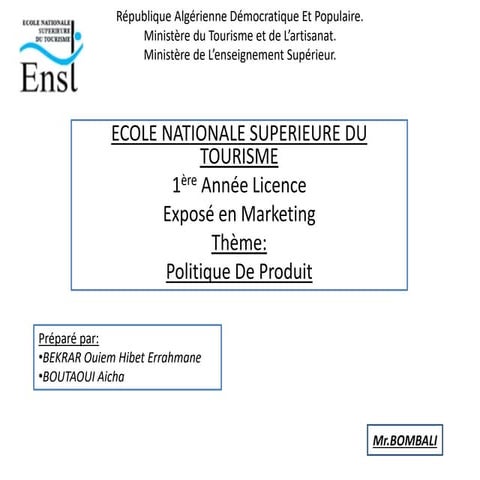 Présentation politique de produit marketing mix | PPTX